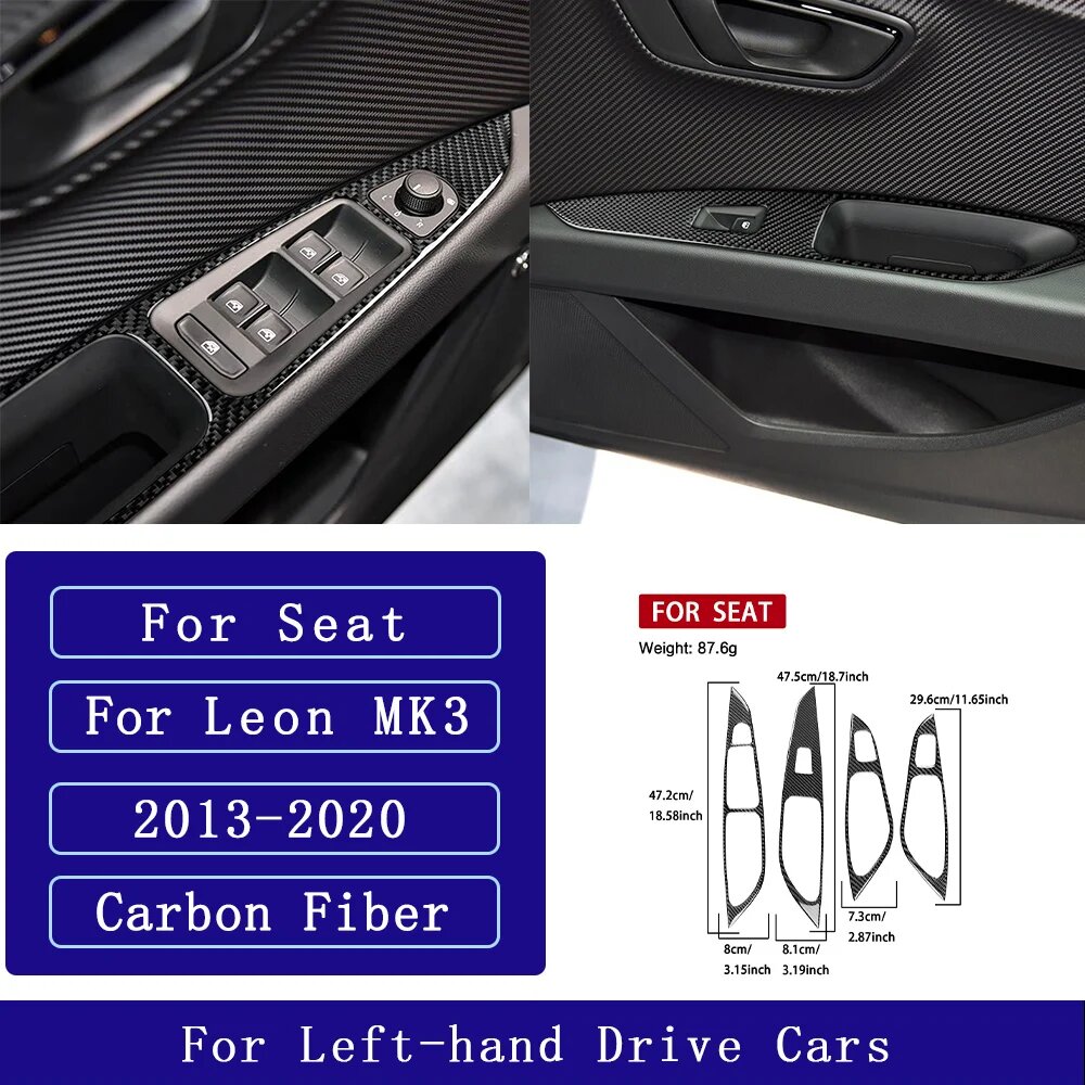 Карбоновые наклейки для Seat Leon MK3 2013-2020, Цвет: 5 LHD