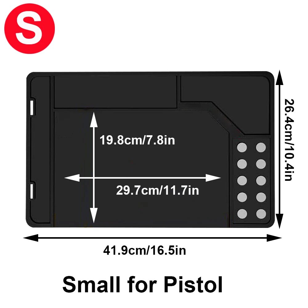 Черный коврик для чистки оружия Small for Pistol