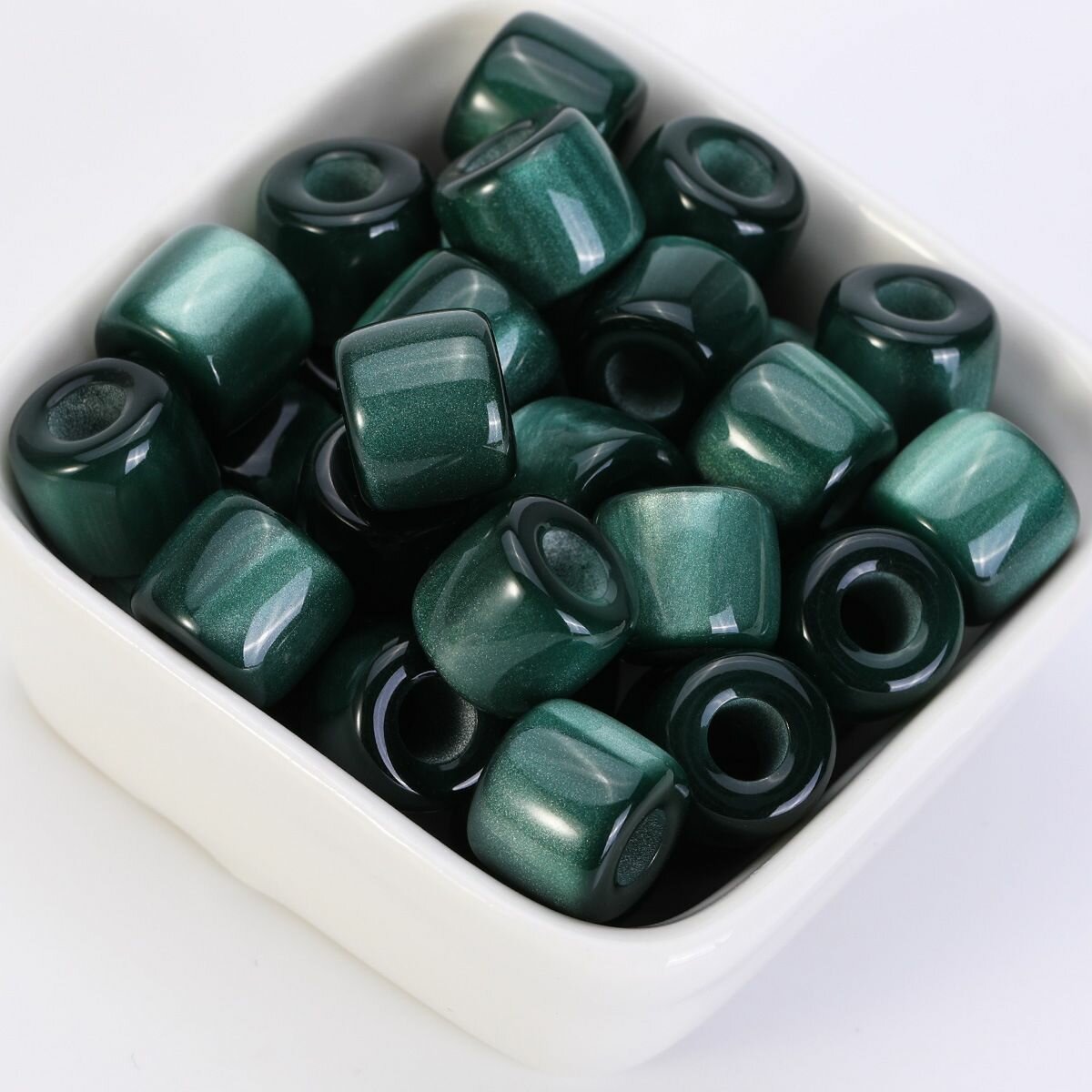 10 шт.12x10mm Цилиндрические бусины из смолы: Набор бусин с большим отверстием для handmade украшений Диафрагма 5,0 мм