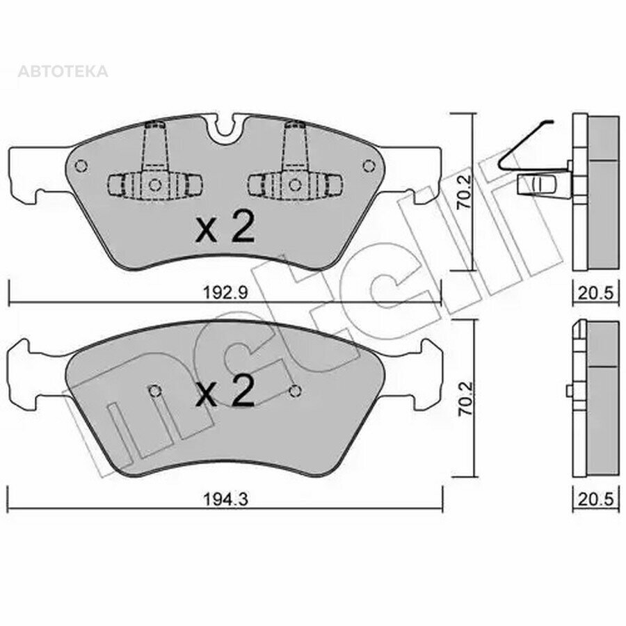 Колодки тормозные METELLI 2206700