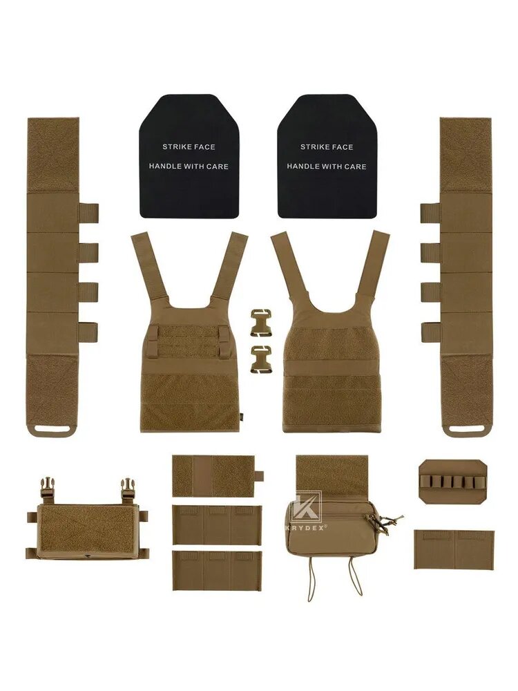 Krydex Gear Страховочный жилет Coyote Brown, мужской, Рипстоп, Вес 1350 г