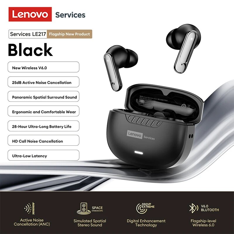 Lenovo LE217 Black TWS ANC беспроводные наушники