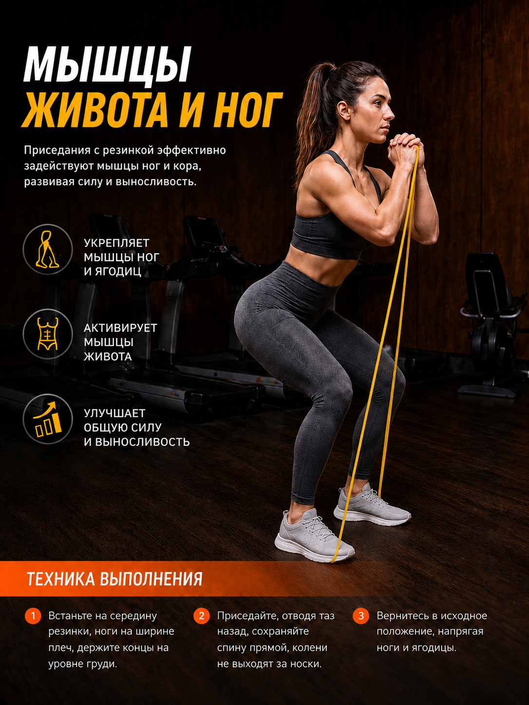 Фитнес-резинка ленточный экспандер, нагрузка 2-7кг — фото 1