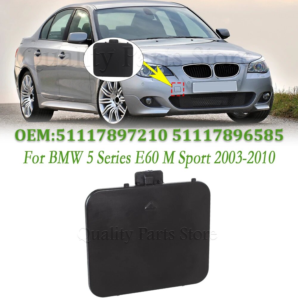 Накладка на фаркоп переднего бампера для BMW E60 5 Seires M Sport 2003 2004 2005 2006 2007 2008 2009 2010 51117897210 51117896585