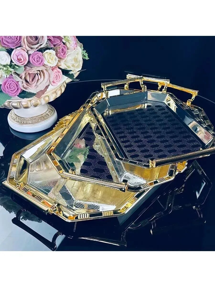 Подносы сервировочные 3 шт, 33, 40 и 47 см