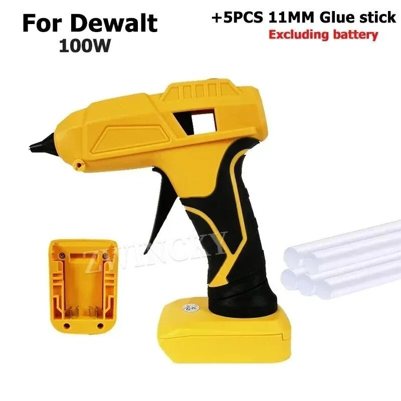 100 Вт Беспроводная совместимость с Dewalt18V аккумуляторной термопластиковой пушкой с 5 11 - мм резиновыми стержнями