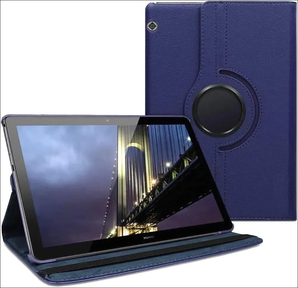 360 градусов поворотный чехол для Huawei MediaPad T5 10.1 AGS2-W09 / L09 / L03 PU кожаный чехол
