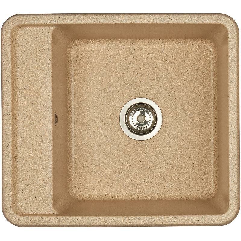 Мойка для кухни Aquaton Беллис 57х51 1A724932BS220 песочная, 1 чаша, литьевой мрамор