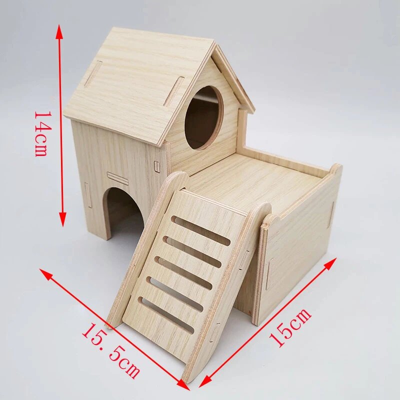 Деревянный домик для хомяка Two story bungalow