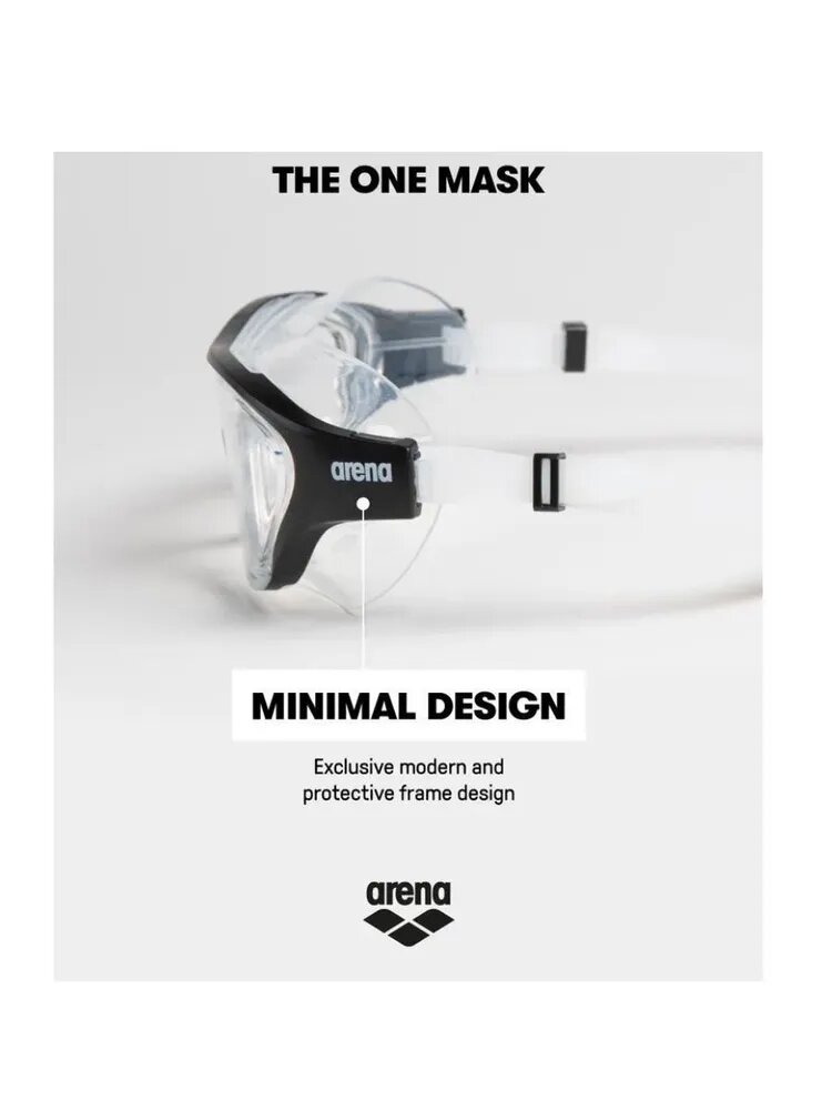 Arena Маска для плавания The ONE Mask, серые поляризационные линзы, универсальный размер, черный — фото 1