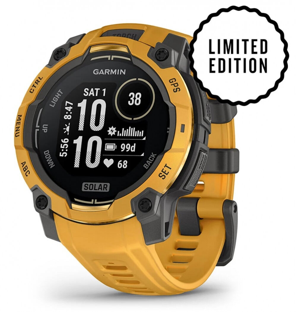 Умные часы Garmin Instinct 3 45mm Solar Sunburst with Sunburst/Grey Band