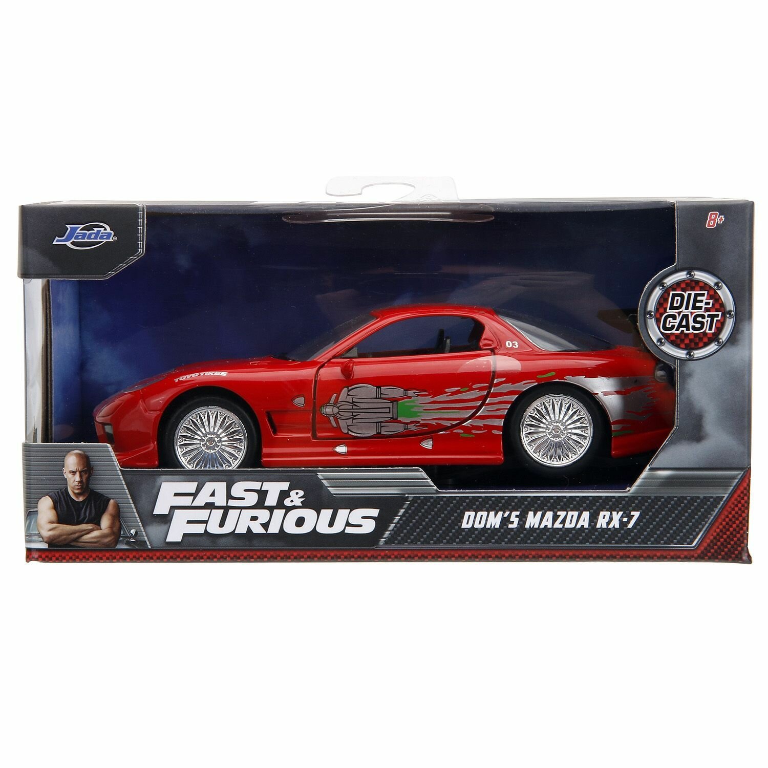 Модель машинки Fast & Furious: 1993 Mazda RX-7 FD3S-Wide Body (Масштаб 1:32) (98377)