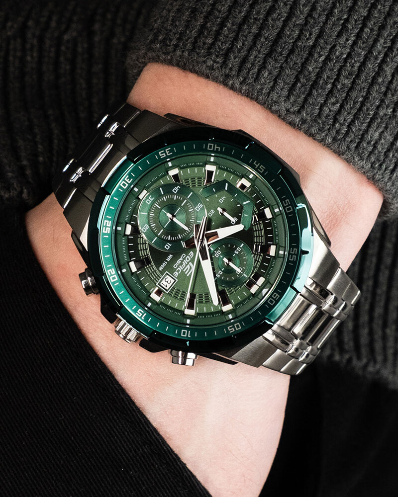 CASIO Edifice, зеленый, — фото 1