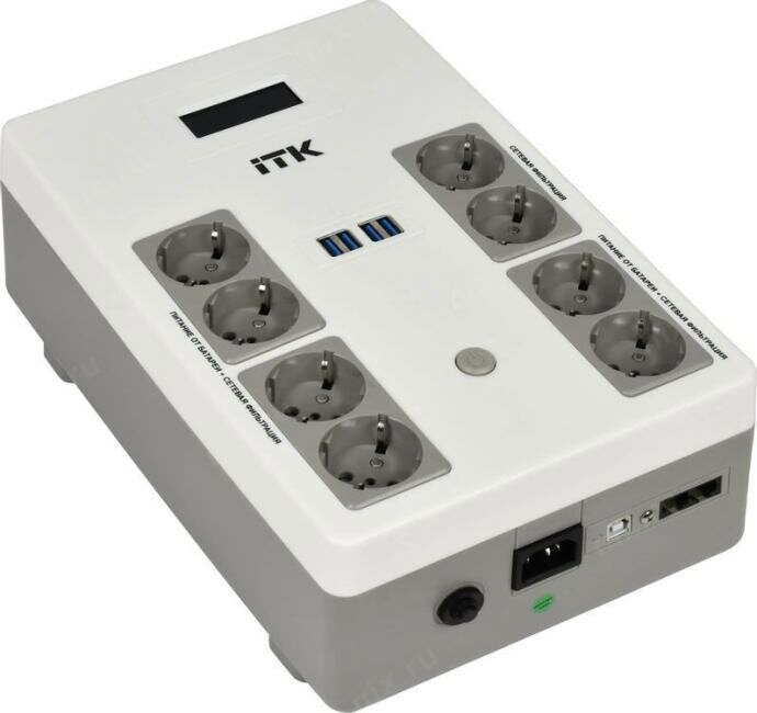 Источник бесперебойного питания ITK Electra EST8-1000VA-1-001 600Вт 1000ВА черный