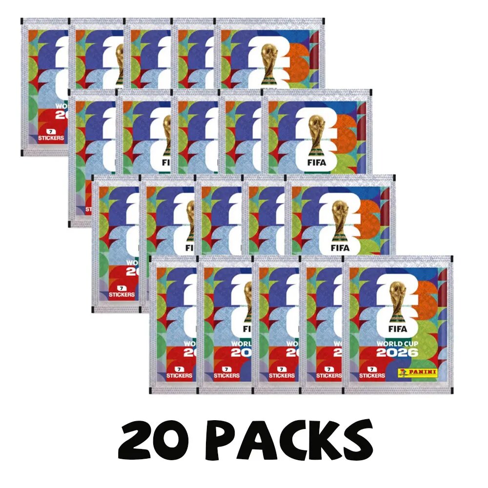 Коллекционные стикеры FIFA World Cup 2026 Panini 20 PACKS