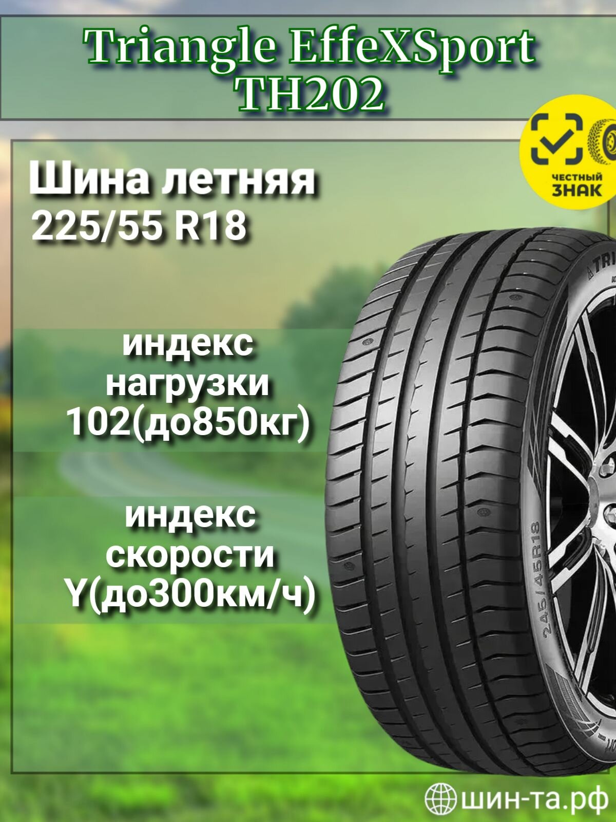Шина легковая летняя Triangle EffeXSport TH202 225/55 R18 102Y
