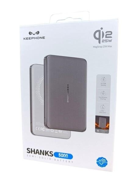 Powerbank магнитный Keephone Shanks 5000mAh Qi2 25W, серый