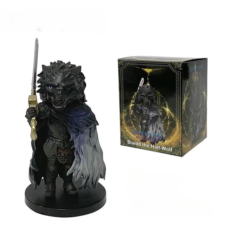 Фигурка Elden Ring Q-версия Кавайный Кот Рани и Маления-Полу-Волк Bandai Черный, F