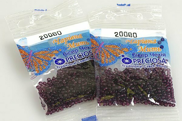Бисер круглый PRECIOSA сиреневый прозрачный, упаковка 5 г, 10 шт (PR.20080)