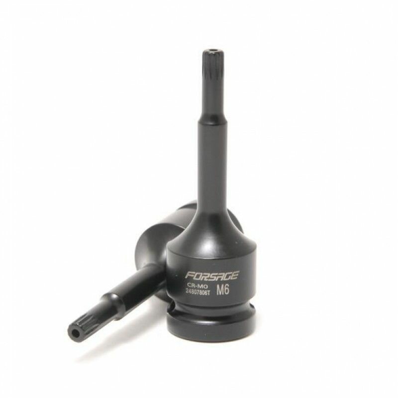 Головка-бита SPLINE глубокая ударная1/2", M8 с отверстием