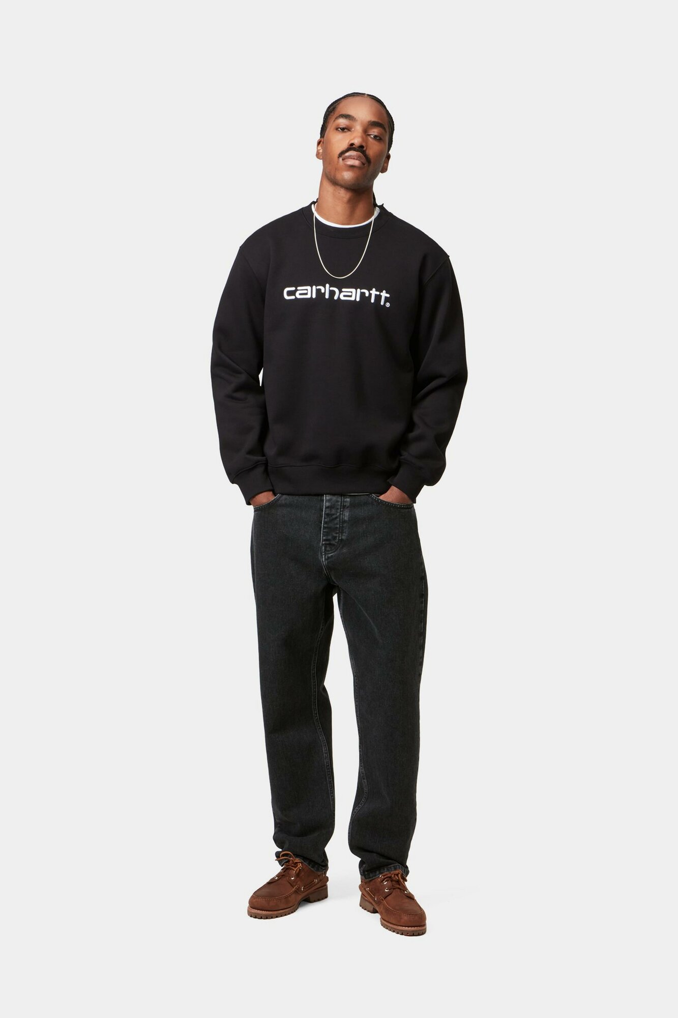 Джинсы бананы Carhartt WIP Newel Pant, размер 30, черный — фото 1