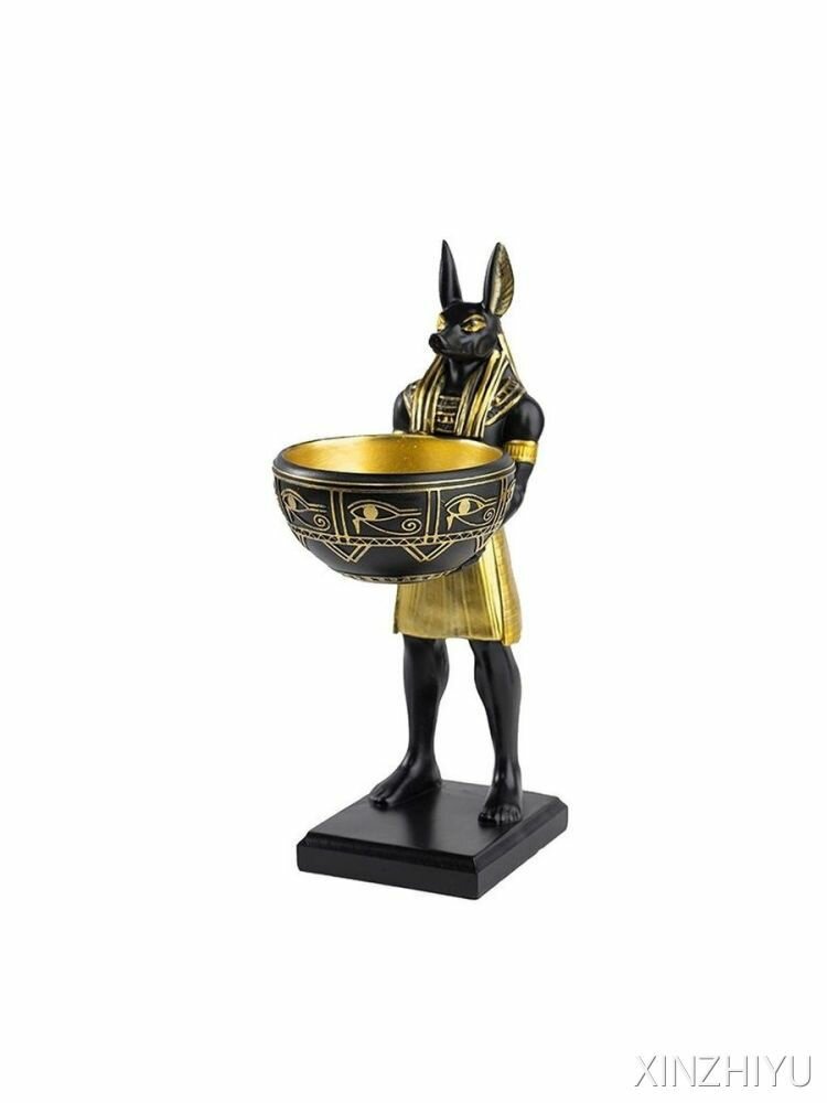 Сувенирная фигурка Анубиса, высота 25 см, длина 9 см, для дома, черное золото
