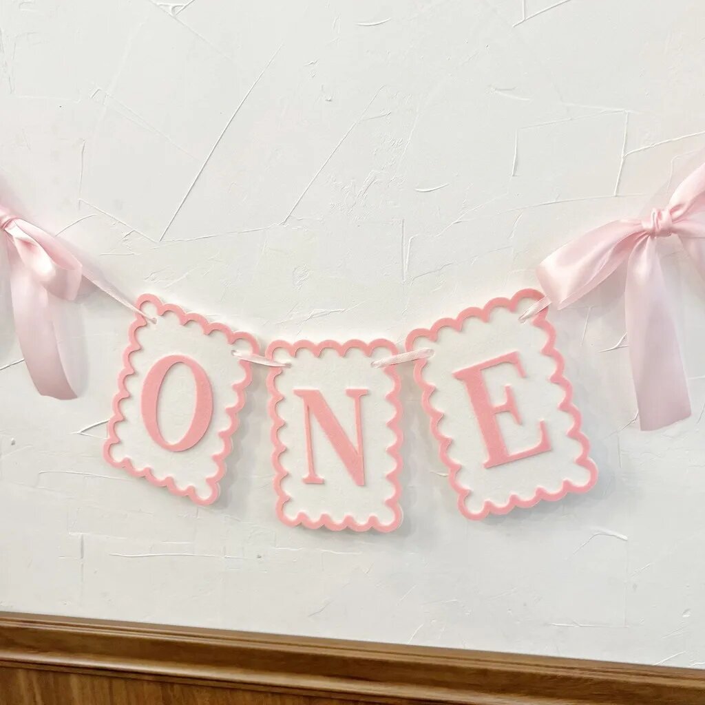 Баннер "ONE" для первого дня рождения Stable One Розовый, Pink