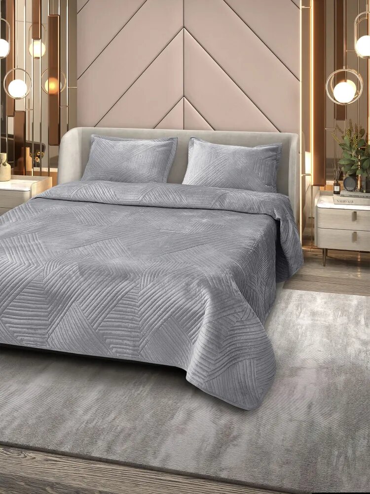 Покрывало на кровать 220х240 см, City Home Collection, цвет серый