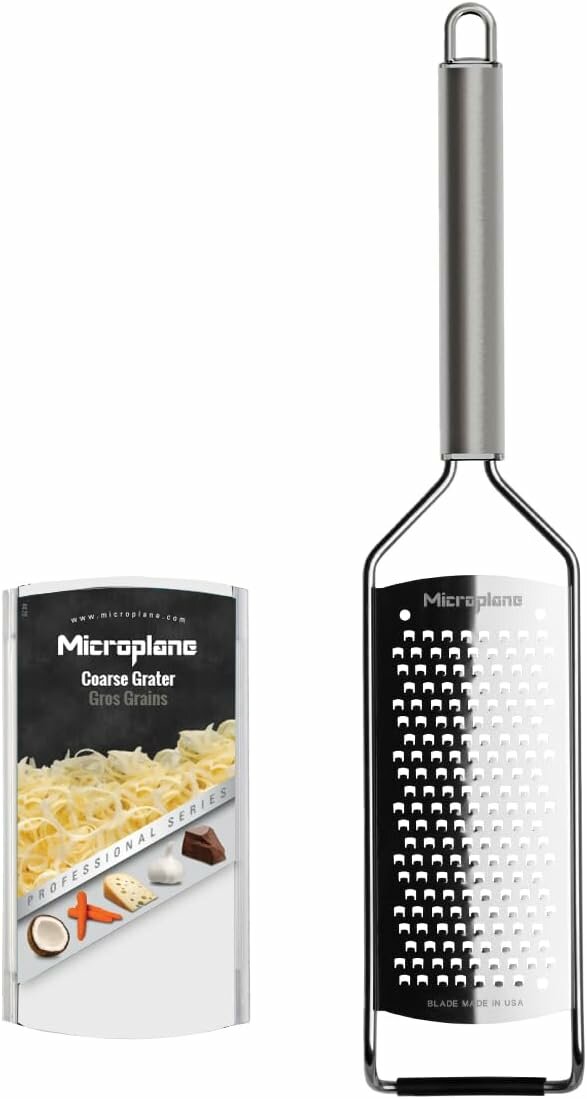 Кухонная терка Microplane Professional Coarse серии new крупного помола для сыра, моркови, имбиря, кокоса, орехов и хрена с лезвиями из нержавеющей стали