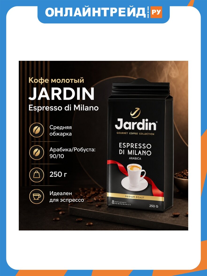 Кофе молотый Jardin Espresso di Milano, 250 г