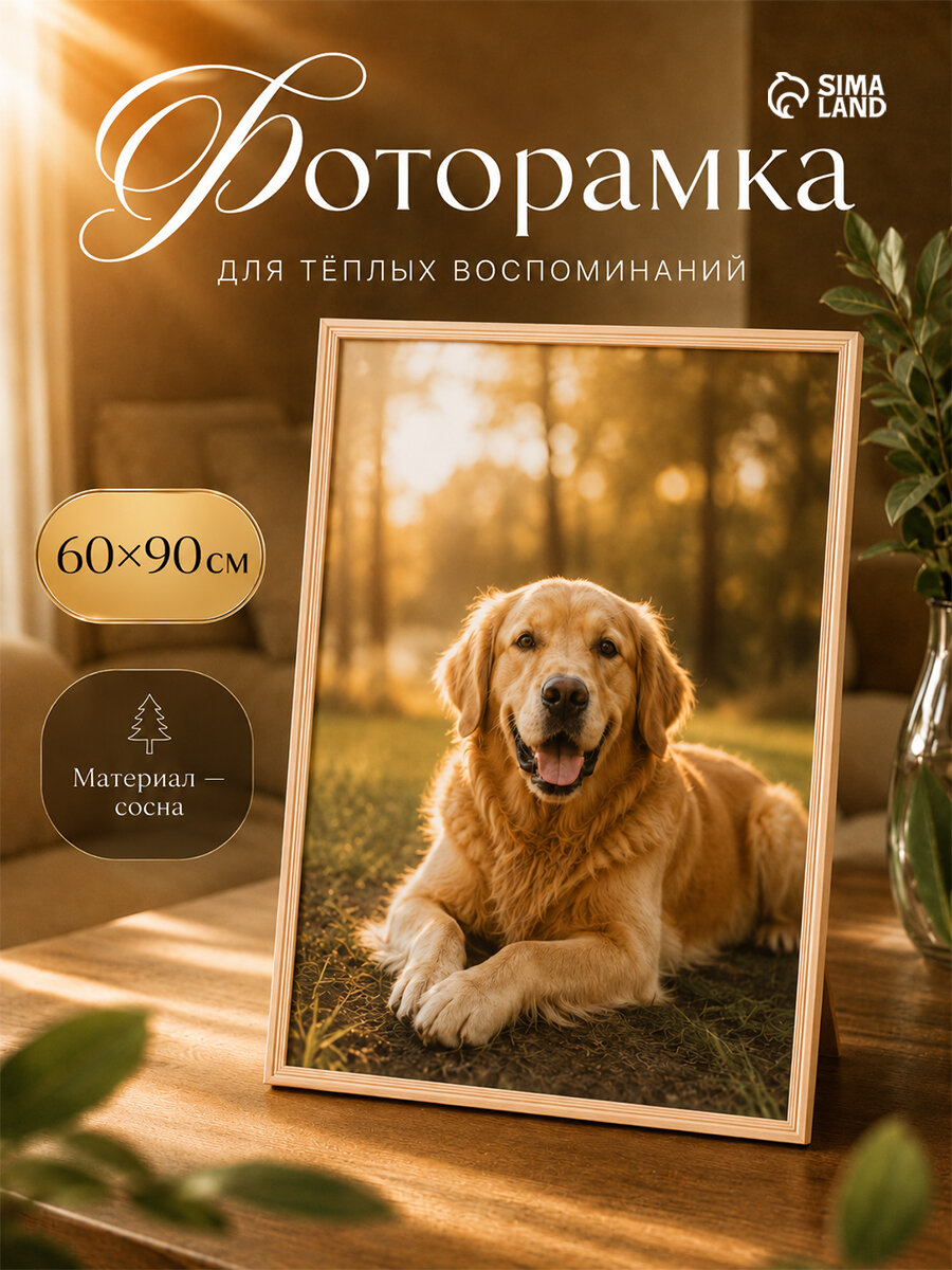 Фоторамка для фото 60×90 см "Bountiful" (пластиковый экран) цвет коричневый