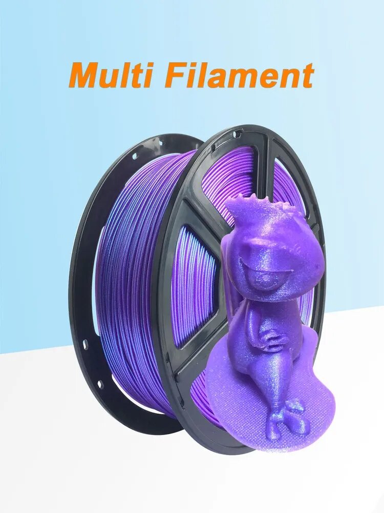 Opy Multi Color Pla 3D Filament 1Kg 1.75Mm Nebula Purple Twinkle Glitter Изменение цвета Печатный пластик