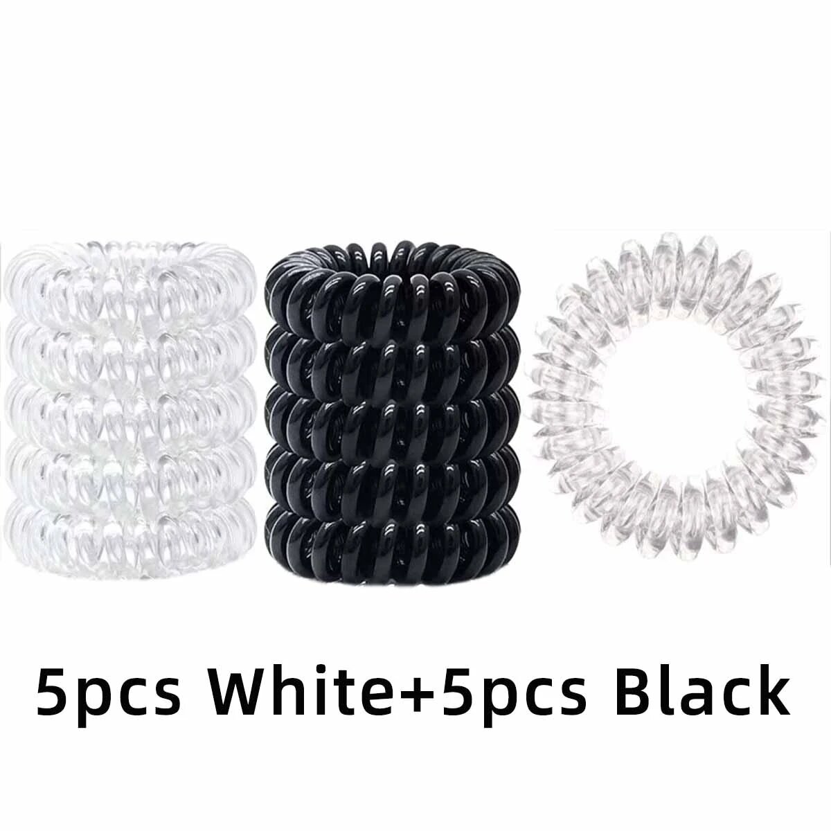 Спиральные резинки для волос 4 см Белый, 10 PCS BW