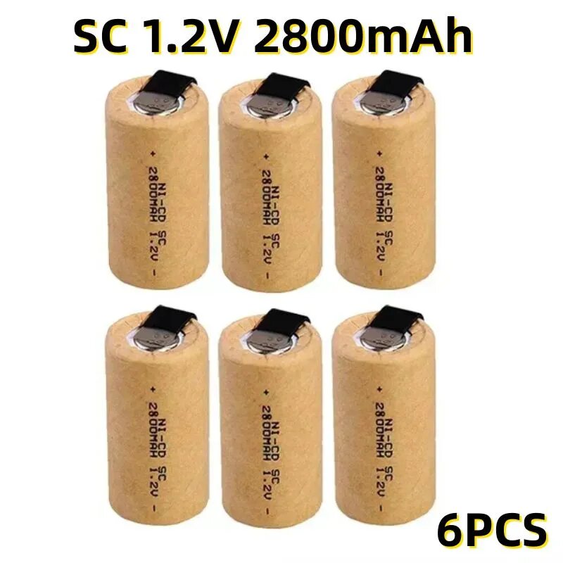 Зарядные батареи 1.2V SC 2800MAH NI - CD для электрических отверток и т. Д.