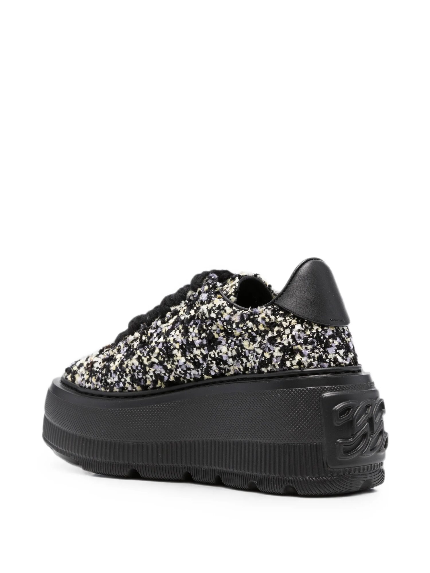 Кроссовки Casadei Bouclé-knit platform sneakers, размер 37,5 — фото 1