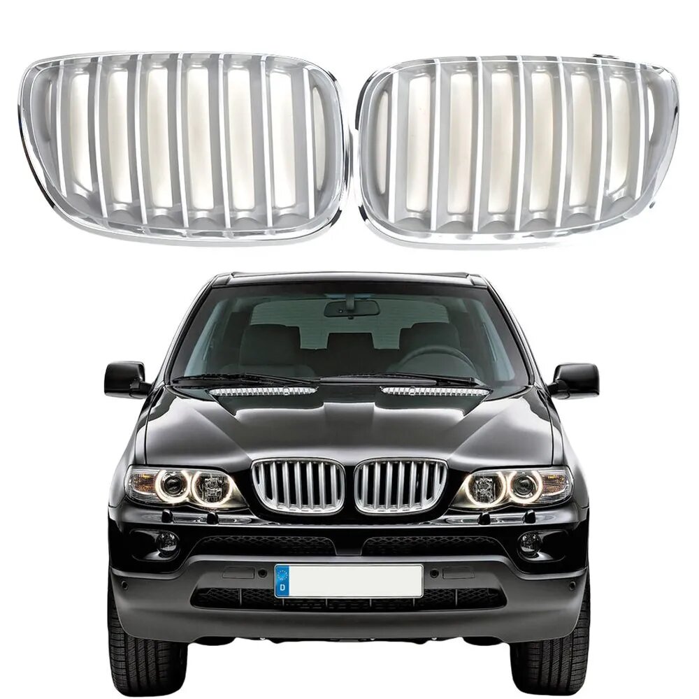 Радиаторная решетка стойкая к повреждениям для BMW X5 E53, 2004-2006, пара