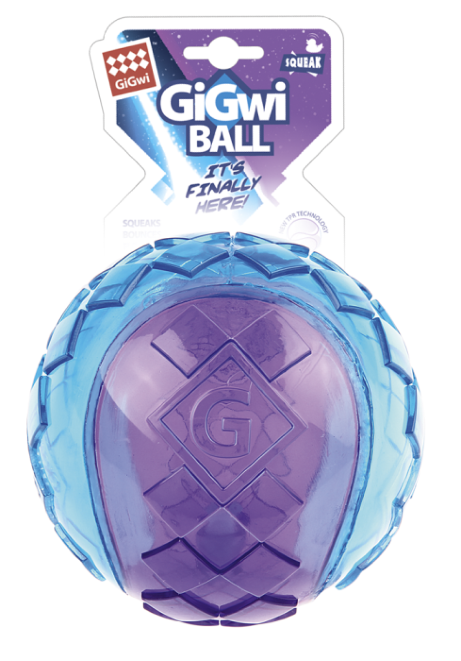 Игрушка для собак GiGwi / ГиГви Мяч с пищалкой, размером 75х75х75мм / зоотовары для животных