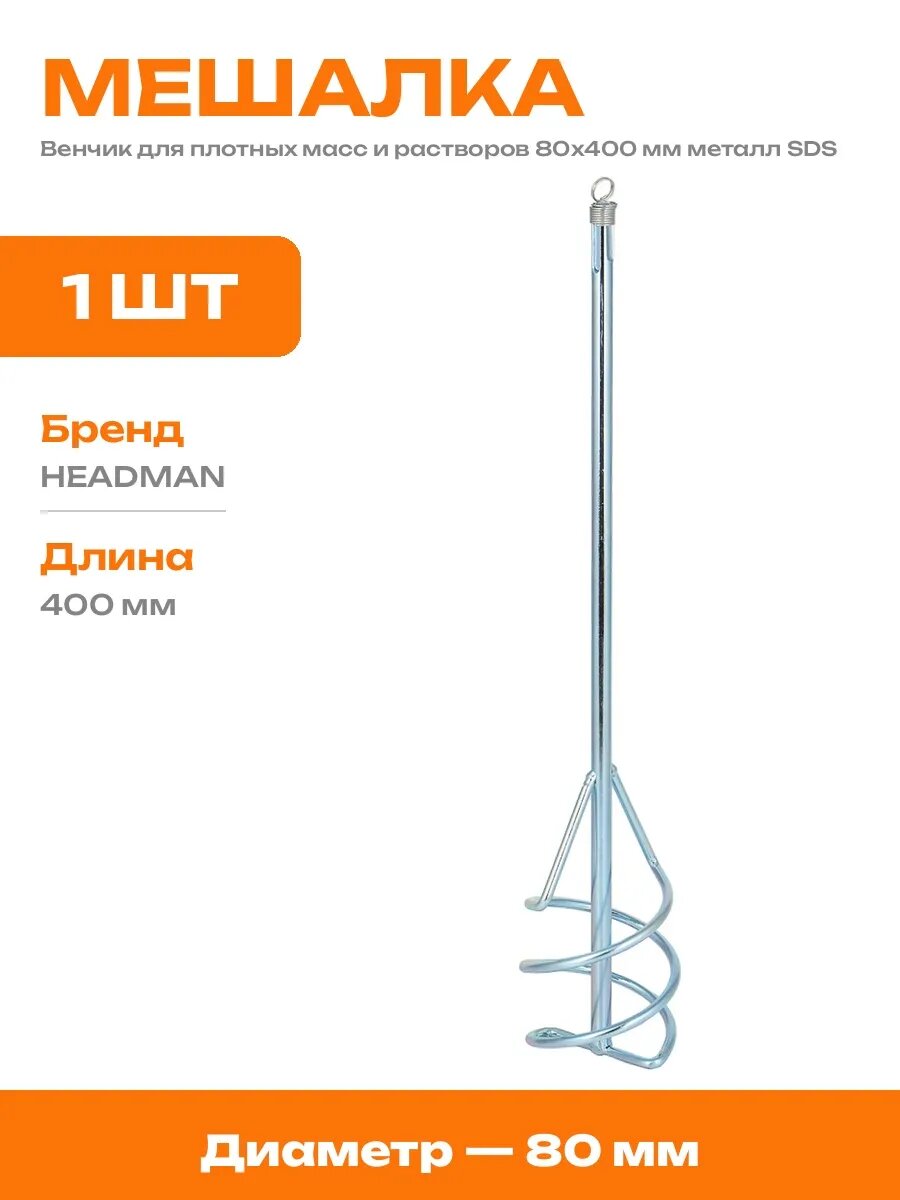 Насадка миксер для перфоратора SDS для плотных масс 80мм