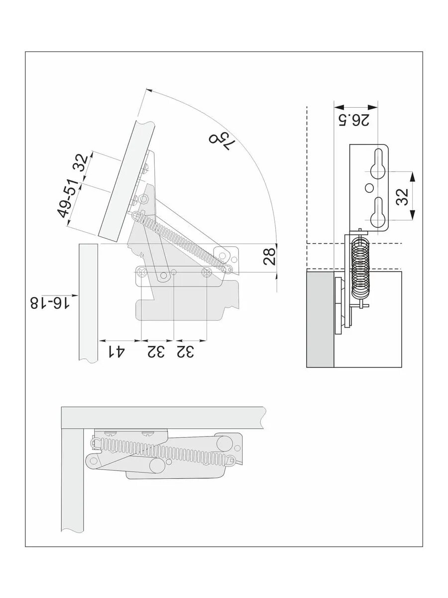 Газлифт для мебели подъемный механизм для фасада шкафа