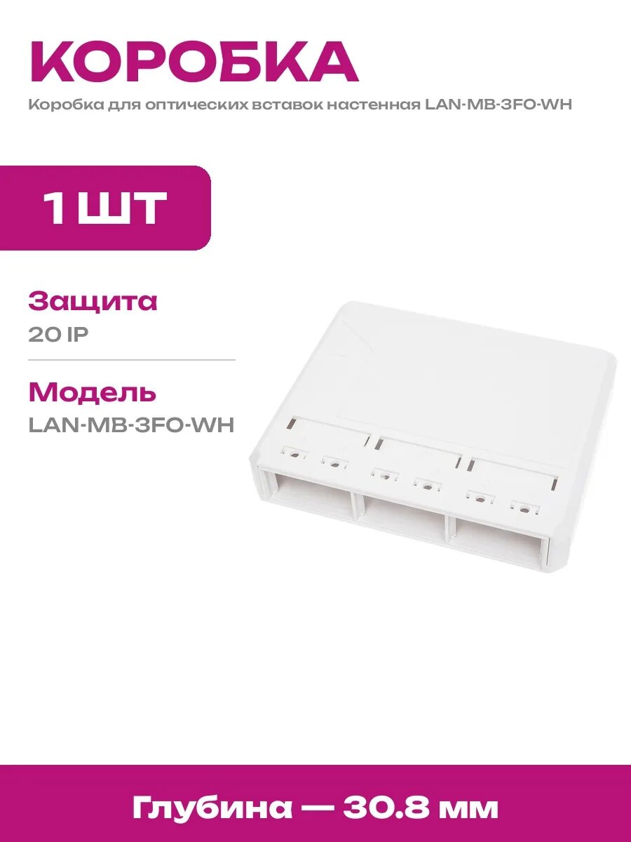 Распределительная коробка настенная для оптики 3 порта