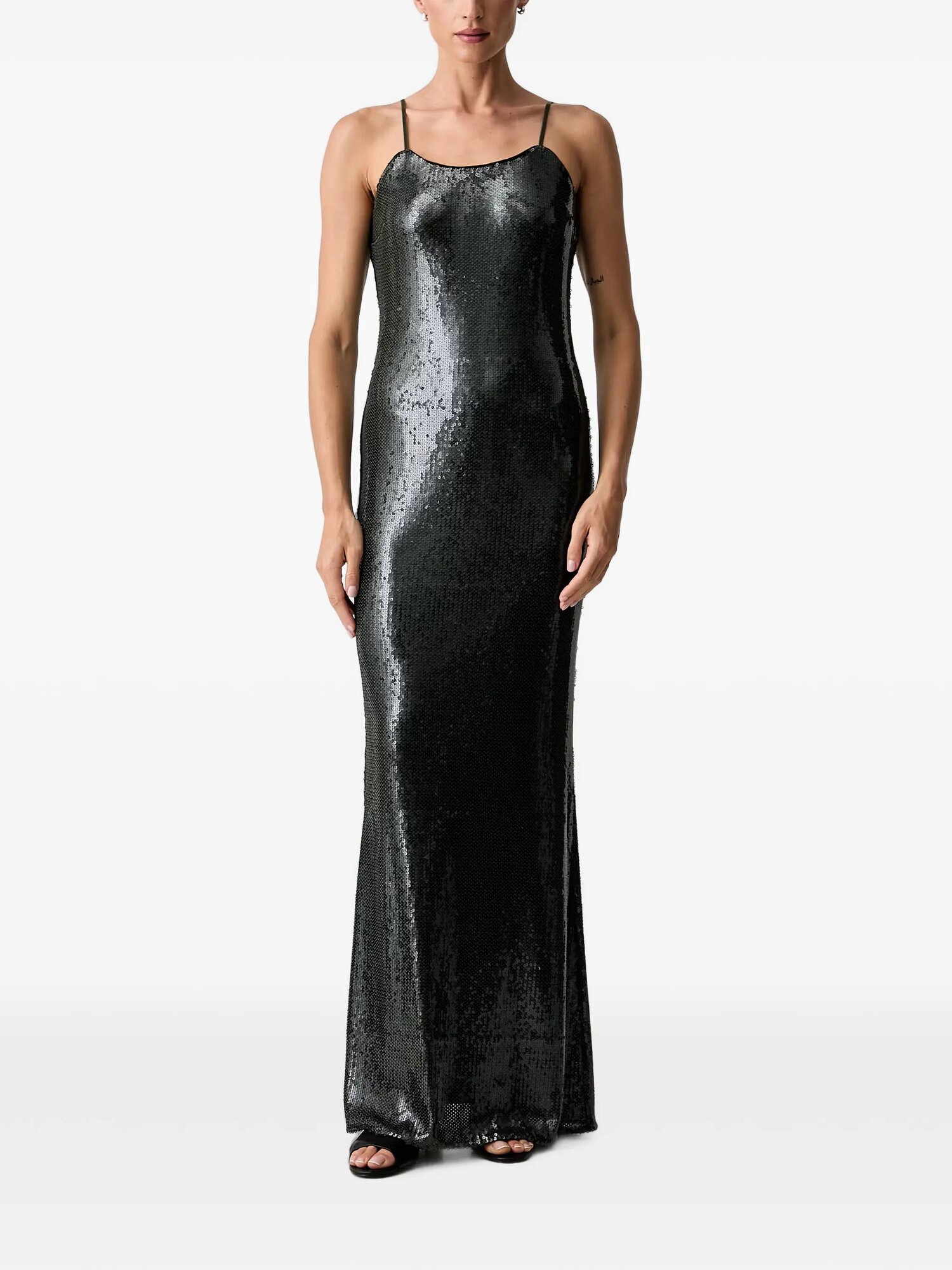 Платье Sequin-embellished spaghetti-strap maxi dress