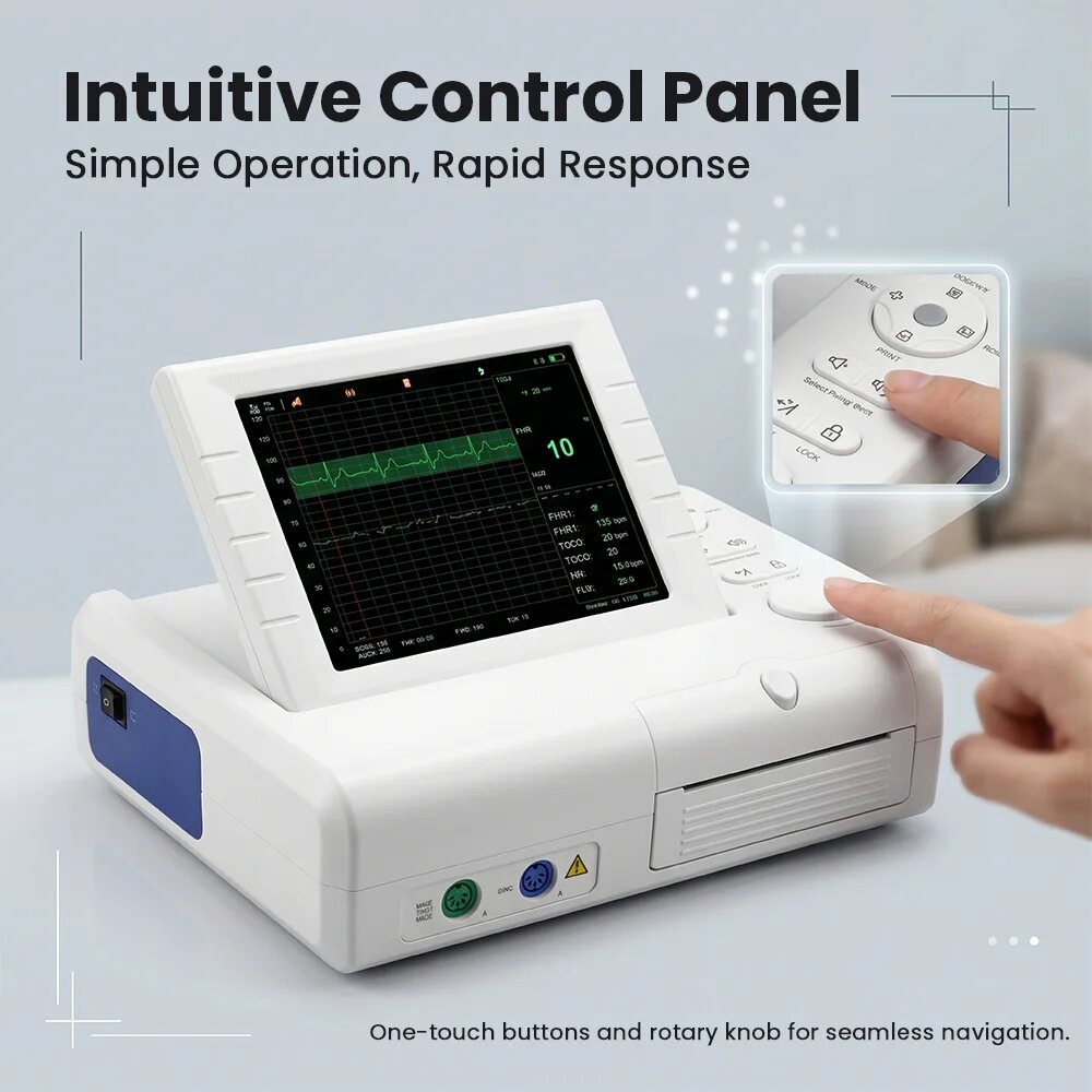 CONTEC CMS800G фетальный доплеровский ультразвуковой монитор 24 часа рекордер пренатальный монитор сердечного ритма движение FHR TOCO FMOV для одиночного — фото 1