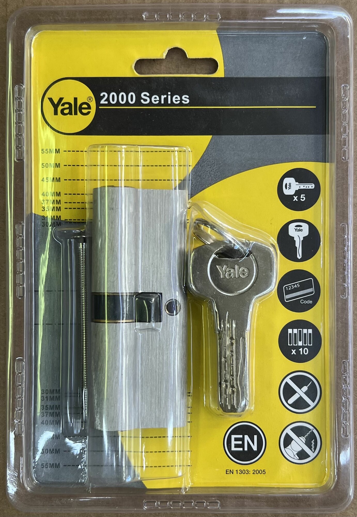 Цилиндровый механизм Yale 2000 Series (L80 40/40) никель