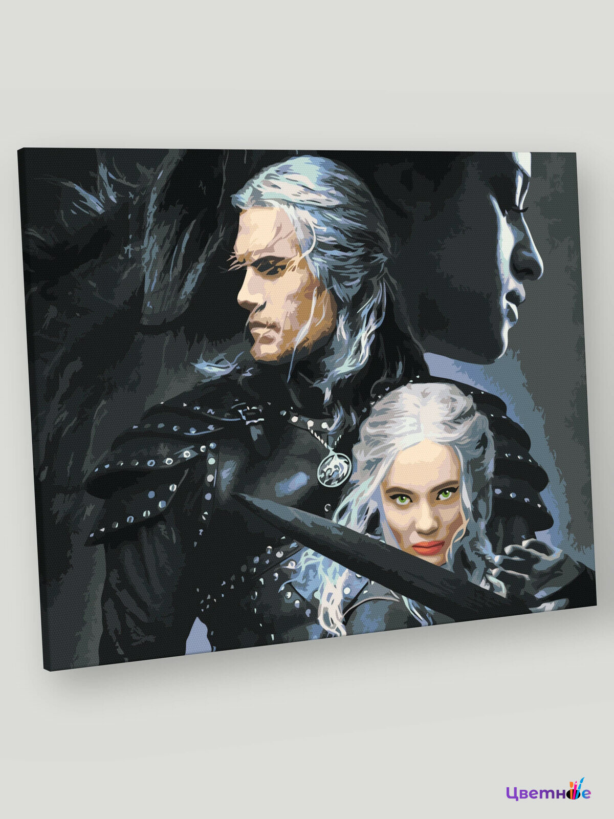 Картина по номерам "Ведьмак Witcher Геральт, Цири и Йенифер"