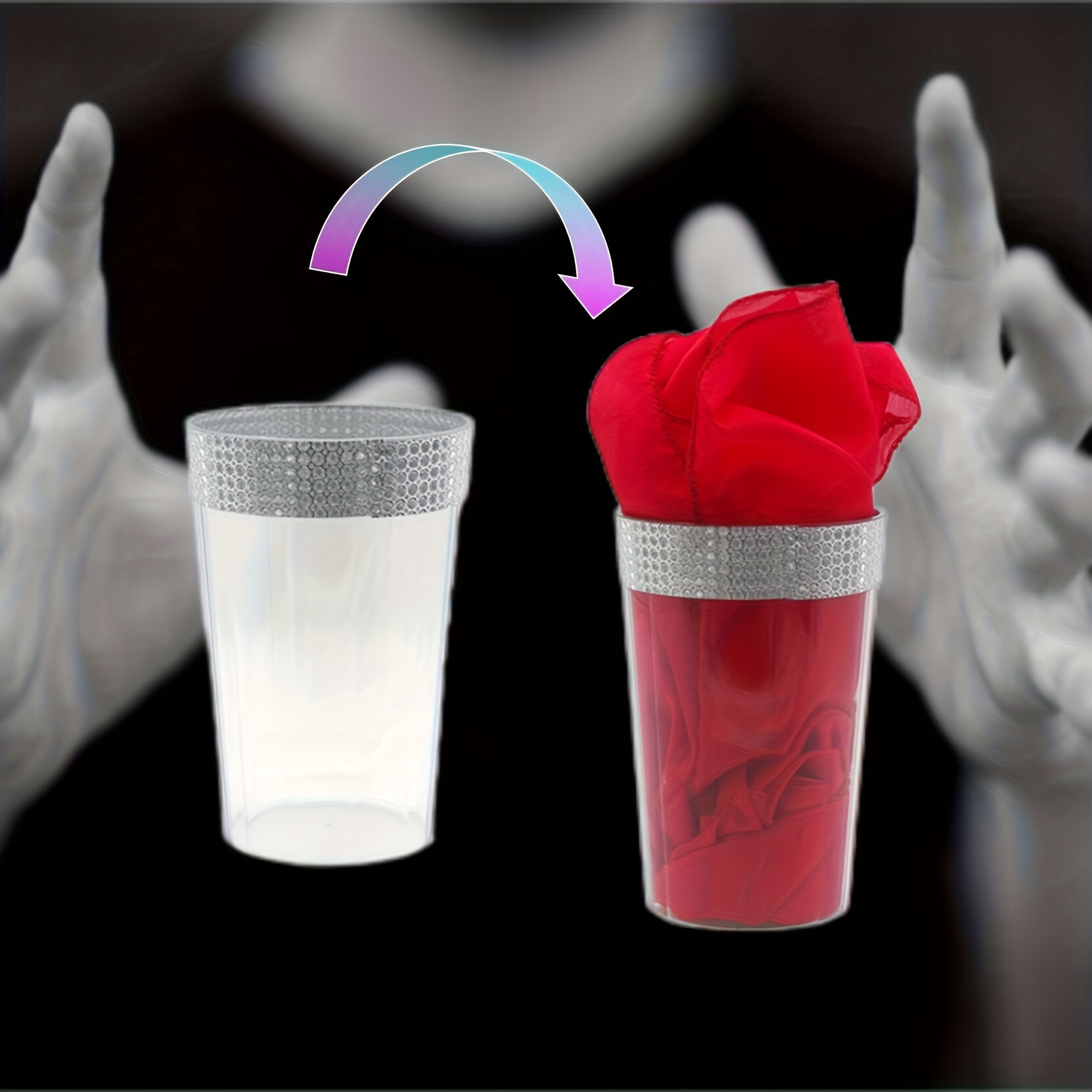 Магическая чашка-зеркало (Magic Mirror Cup) для фокуса "Пустой стакан превращается в шарф", 1 шт.