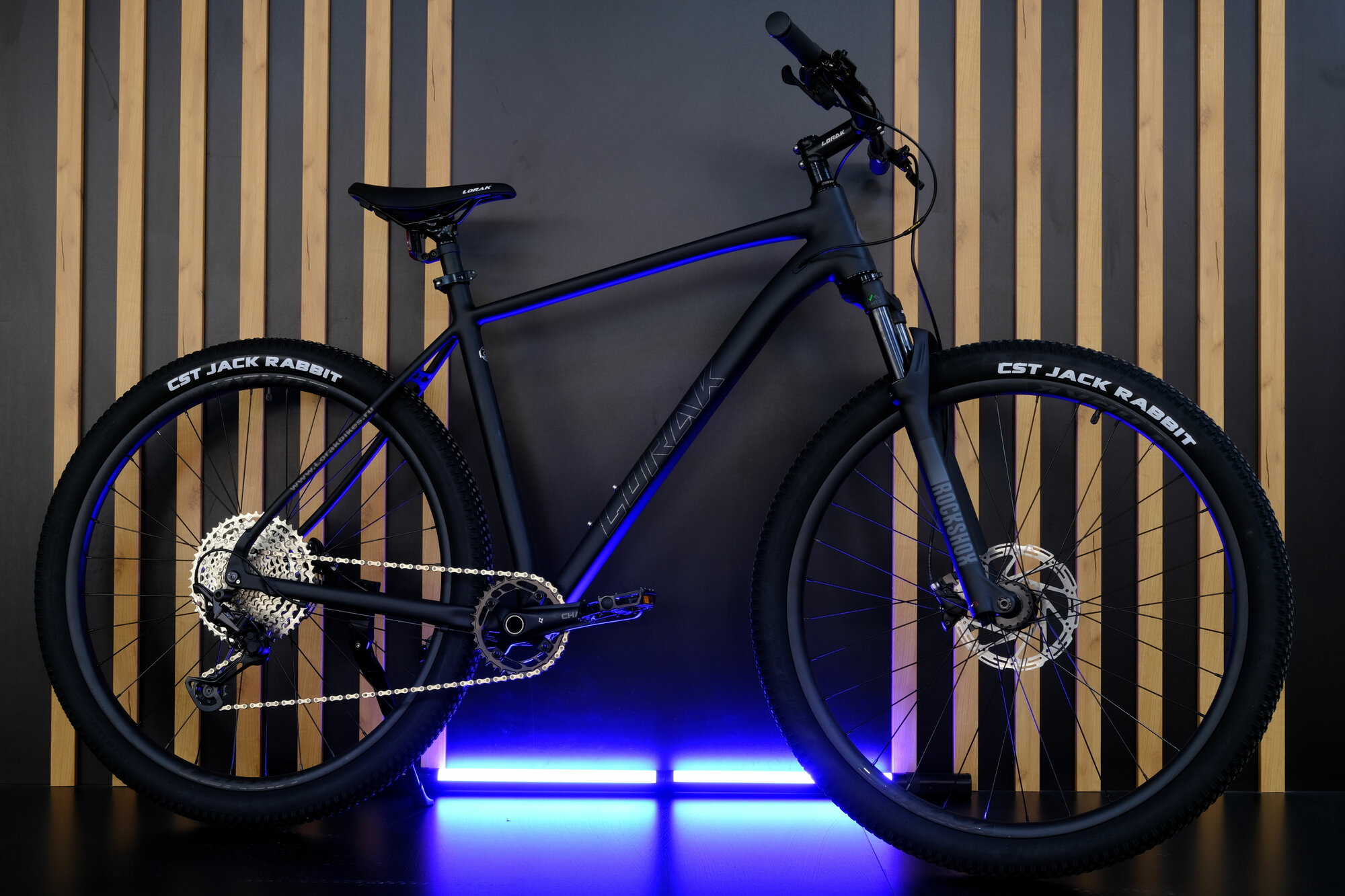 Горный велосипед Lorak Sel 9960, рама алюминий, воздушная вилка RockShox на осях, 12 скоростей, черный, рост 182-195
