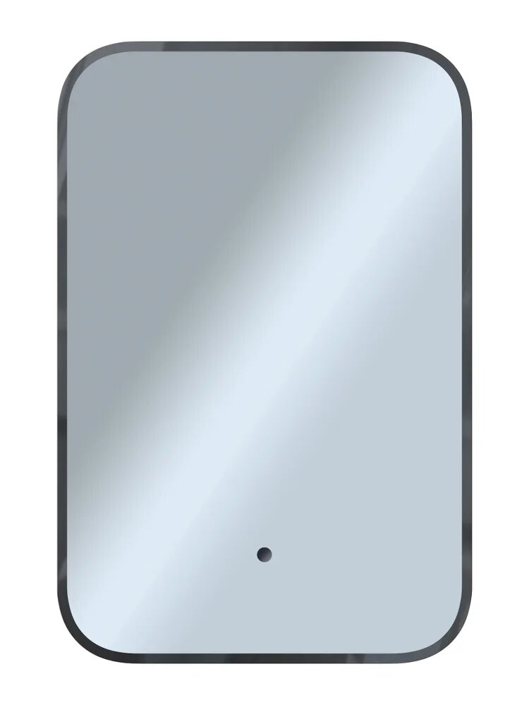 Зеркало 1MarKa Форма Софт (Shape Soft) 40x60 со светодиодной подсветкой, 40 см, черное, зеркало настенное в ванную, в современном стиле