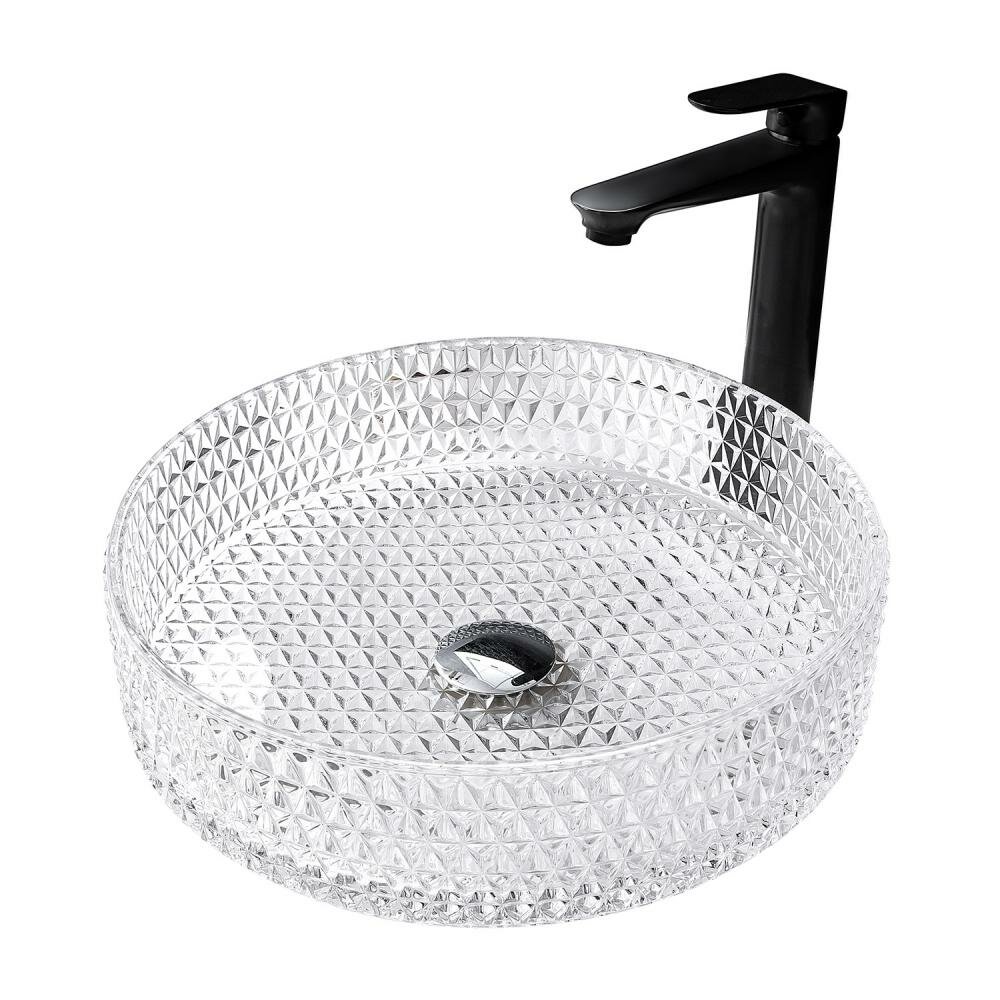 Раковина накладная Abber Glas 40 AK2301 Прозрачная, стекло, без перелива