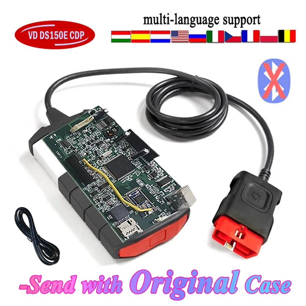 Новый Vci Vd DS150e Cdp для TNESF DELPHIS ORPDC Obd Obd2 сканер Usb 2021.11 NEW keygen, NO Bluetooth