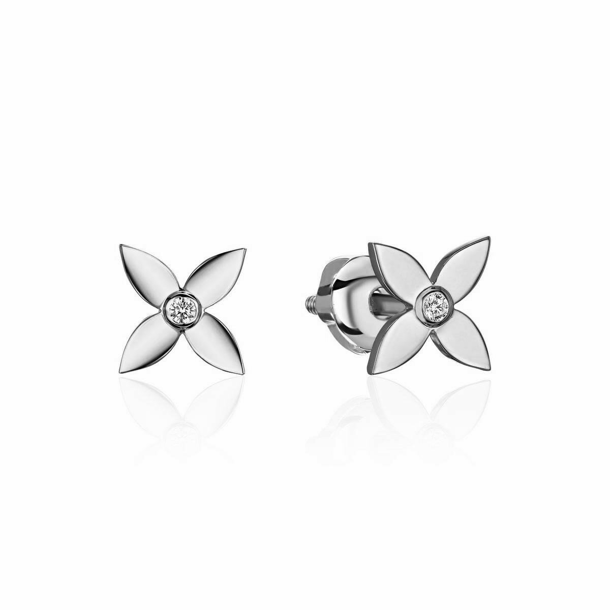 Серьги Эстет, платина, 585 проба, бриллиант